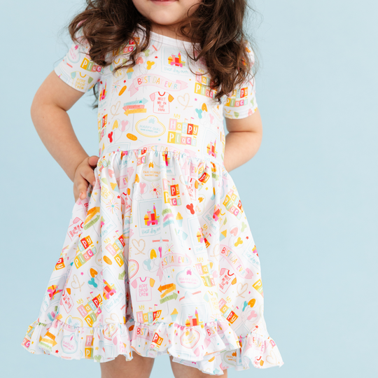 Hand-drawn Print Dresses for Girls. Made for Party & Play! – Little ...