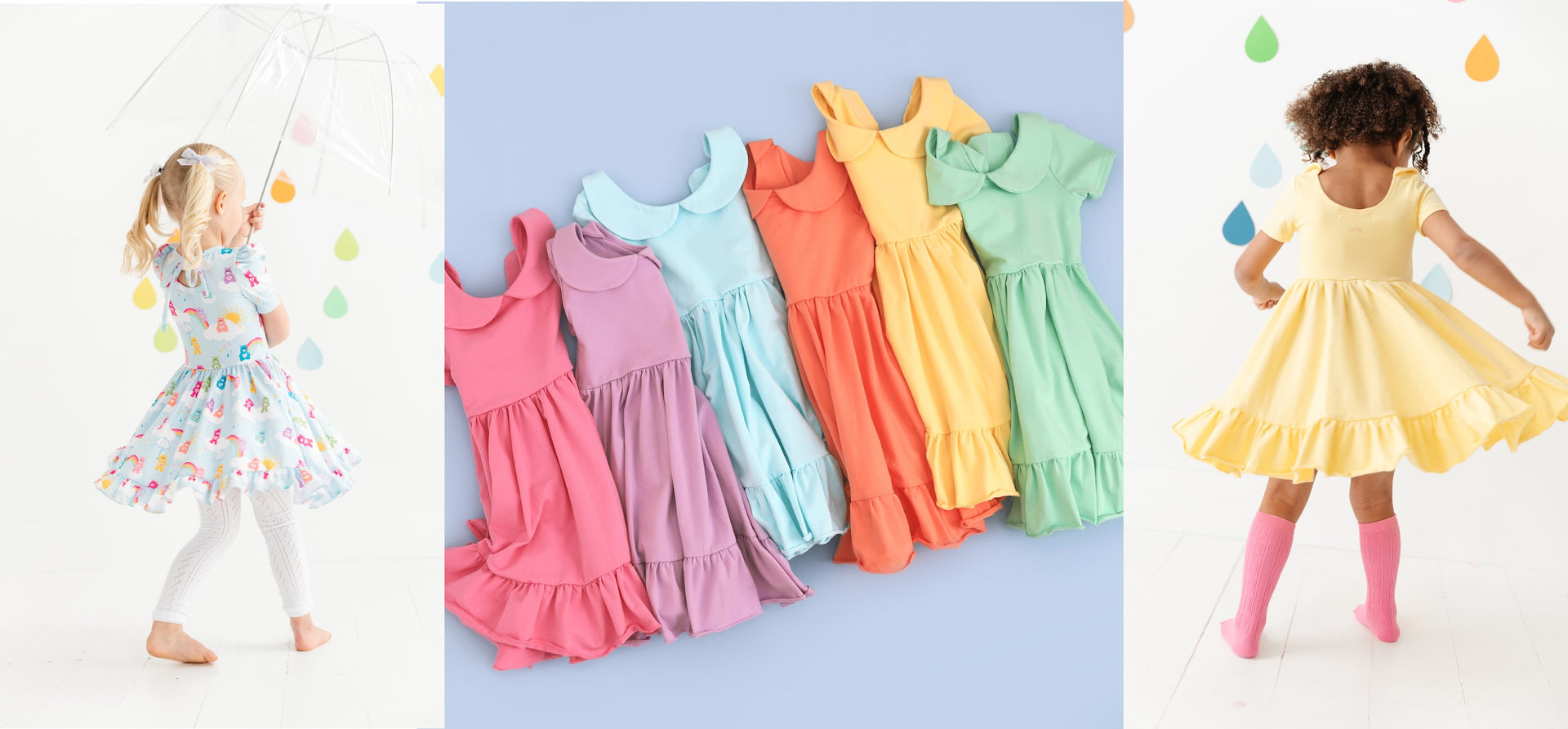 Girls Twirl & Party Dresses - Solid Colors & Hand Drawn Prints – Little ...