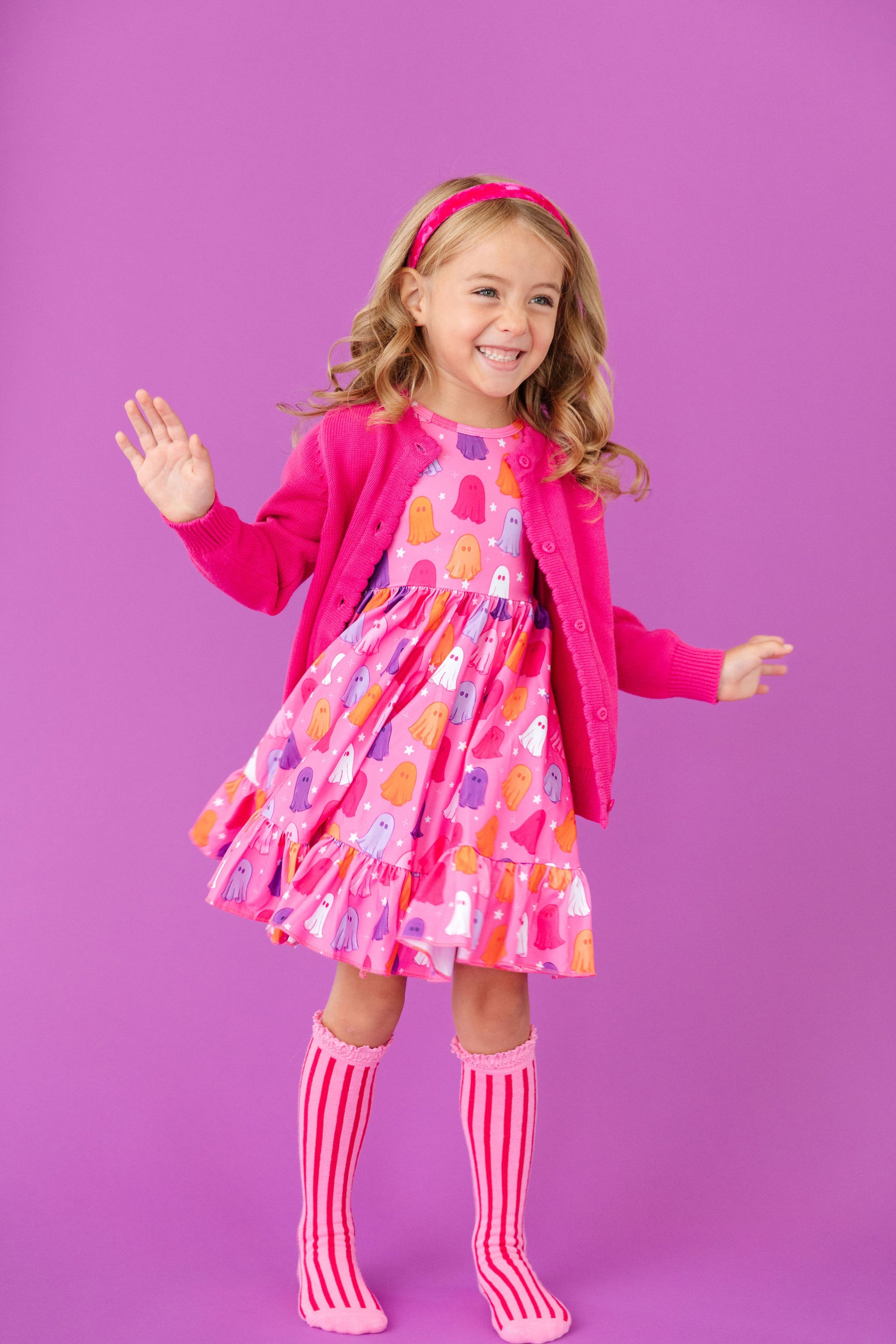 Girls' Striped Knee High Socks - Pink – Little Stocking Company